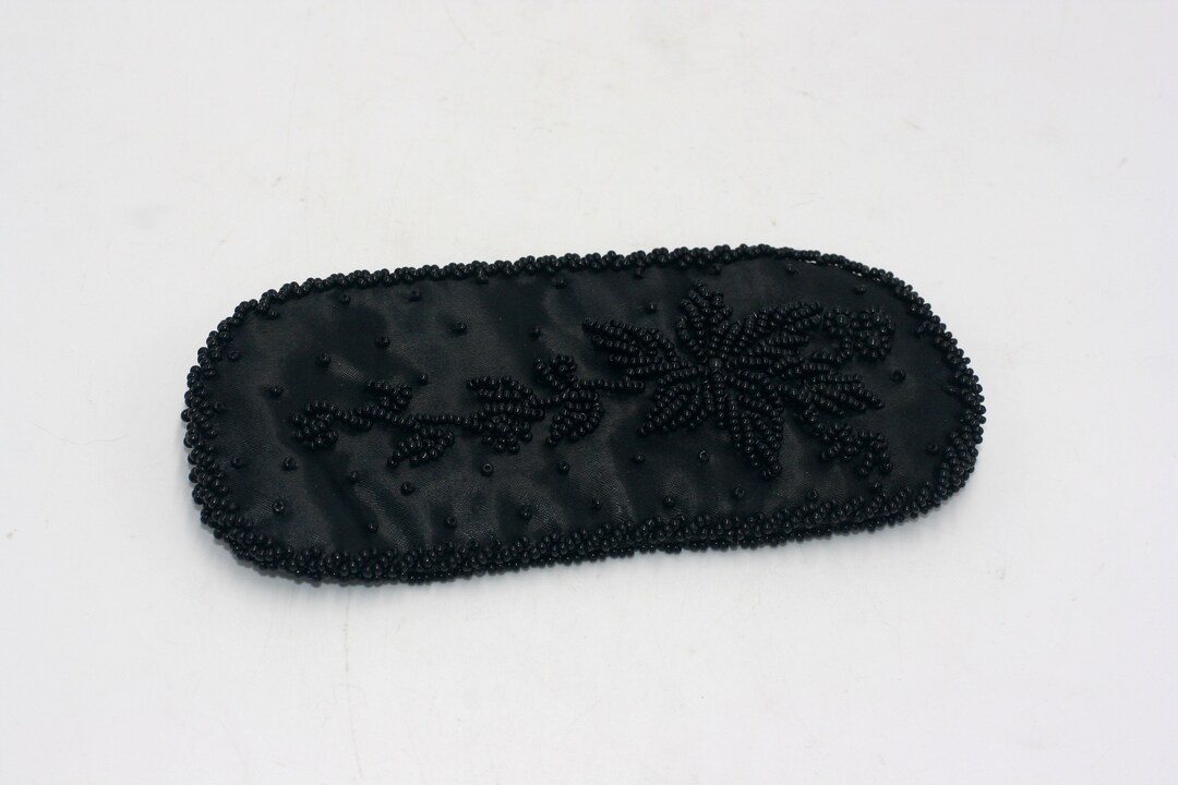 Vintage Black Satin Beaded Eyeglass Case by ADG Imports - Etsy