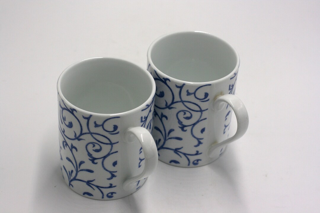 Vintage Spode Blue Indigo Coffee Mugs - Etsy
