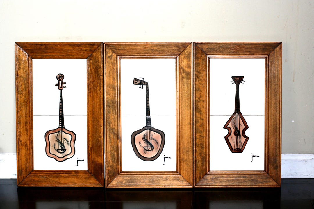 Vintage Jaru Art Tiles Mid Century Hand Painted Tiles Set of Three - Etsy