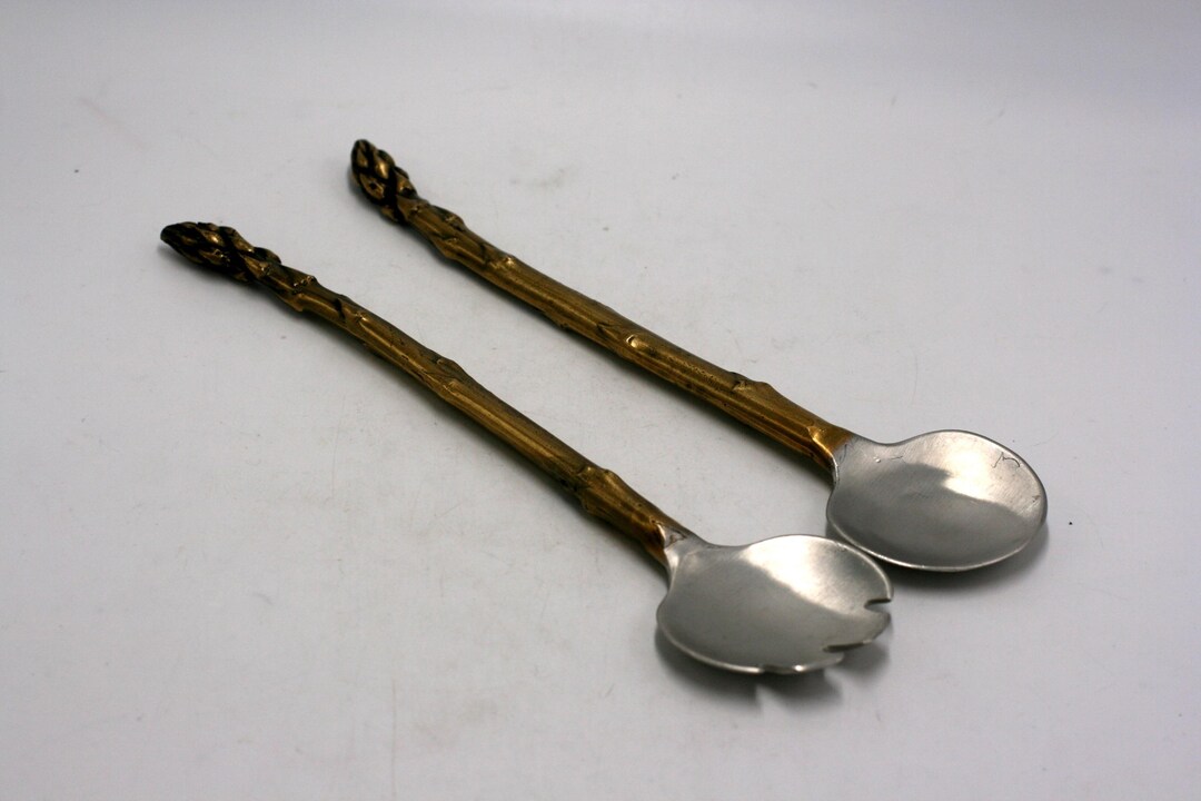 Vintage Michael Michaud Table Art Asparagus Salad Servers - Etsy