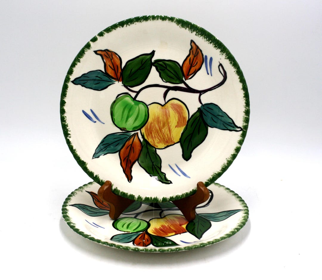 Vintage PV Peasant Village Pottery Plates Set of Two - Etsy