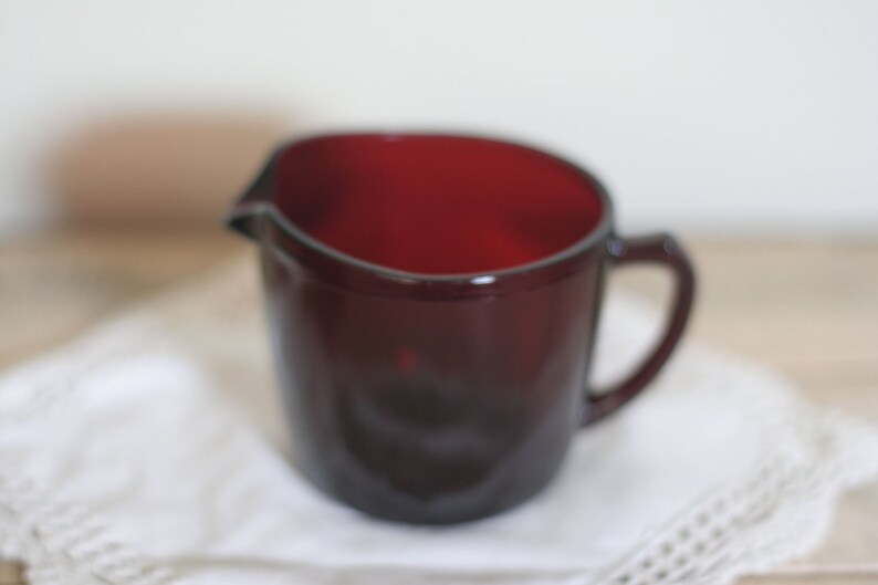 Vintage Ruby Red Creamer and Sugar - Etsy