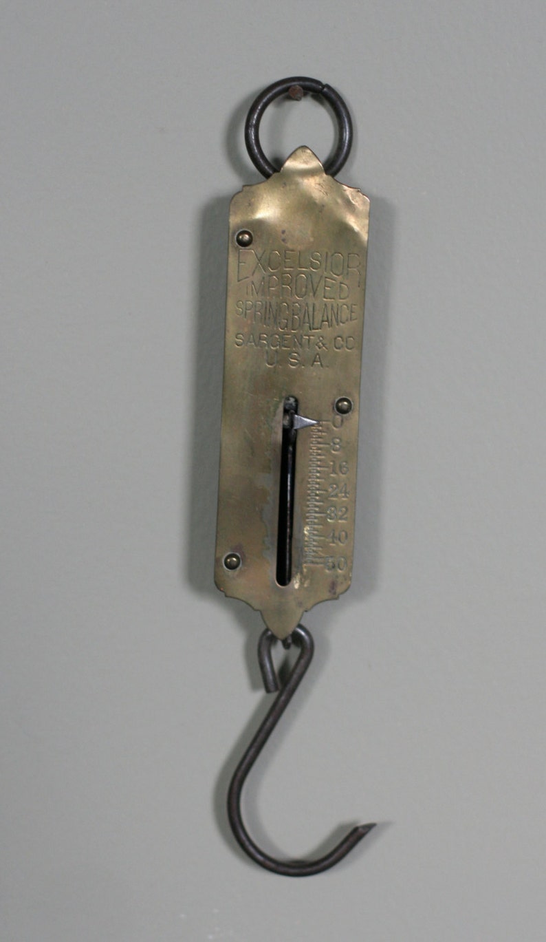 Vintage Brass Spring Scale 0-50 Lbs. Sargent Co. USA - Etsy