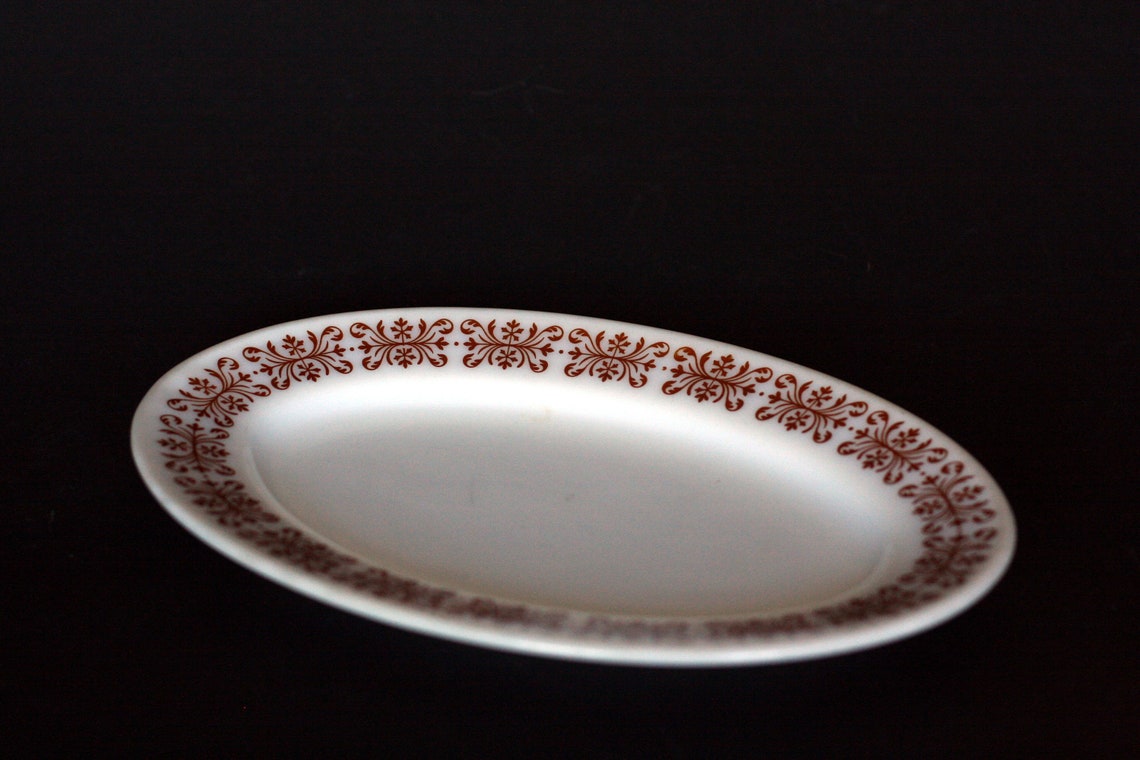 Vintage Pyrex Oval Plate Double Copper Filigree Pattern - Etsy