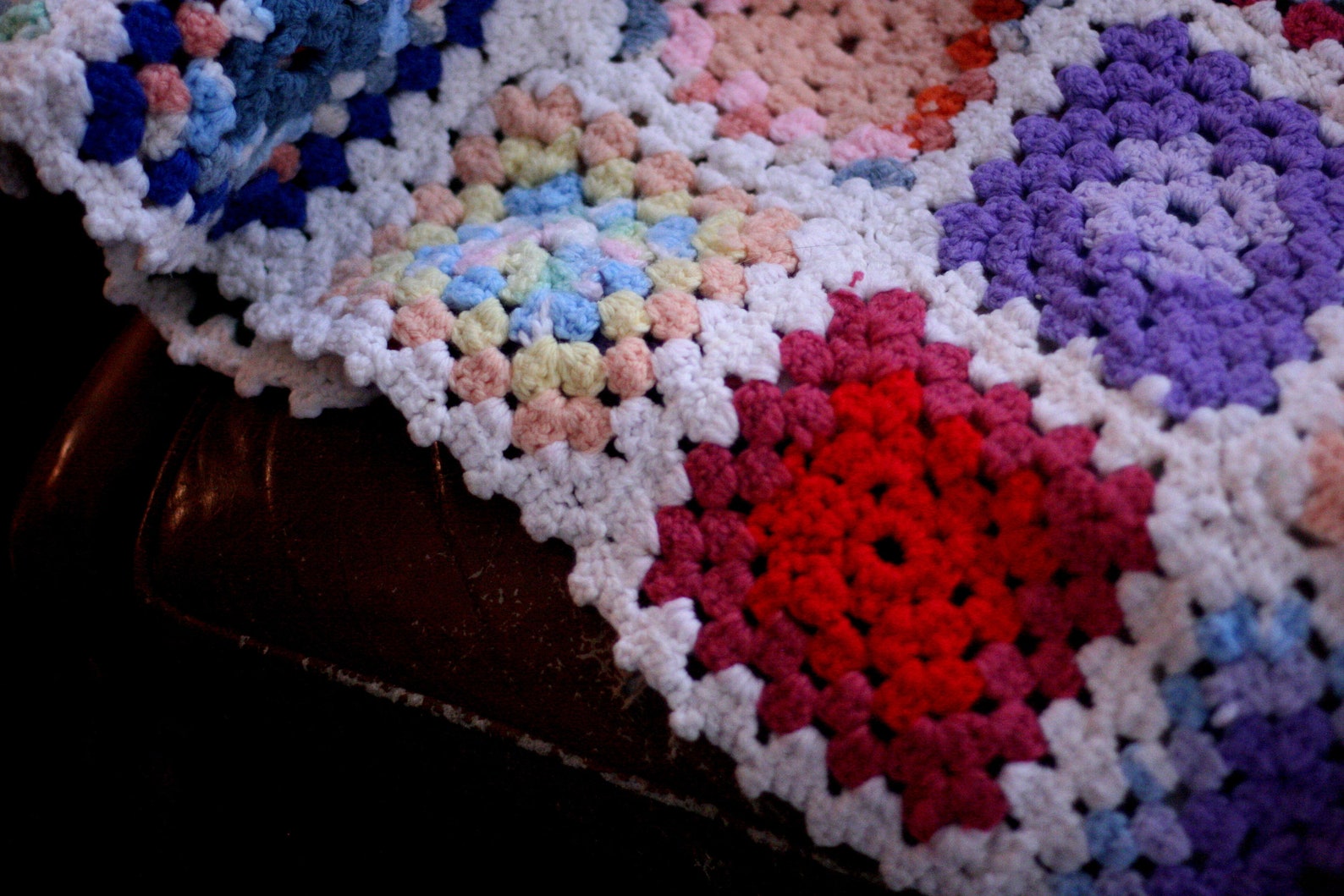 Vintage Granny Square Multi Color Acrylic Afghan - Etsy