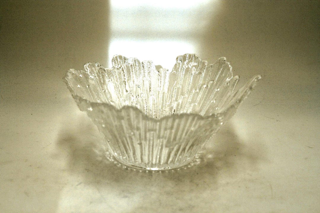 Vintage Finnish Ice Glass Bowl - Etsy
