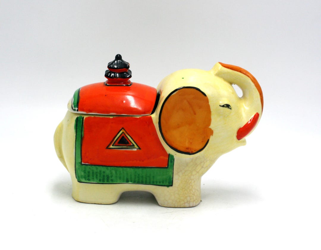 Vintage Elephant Jar With Lid - Etsy