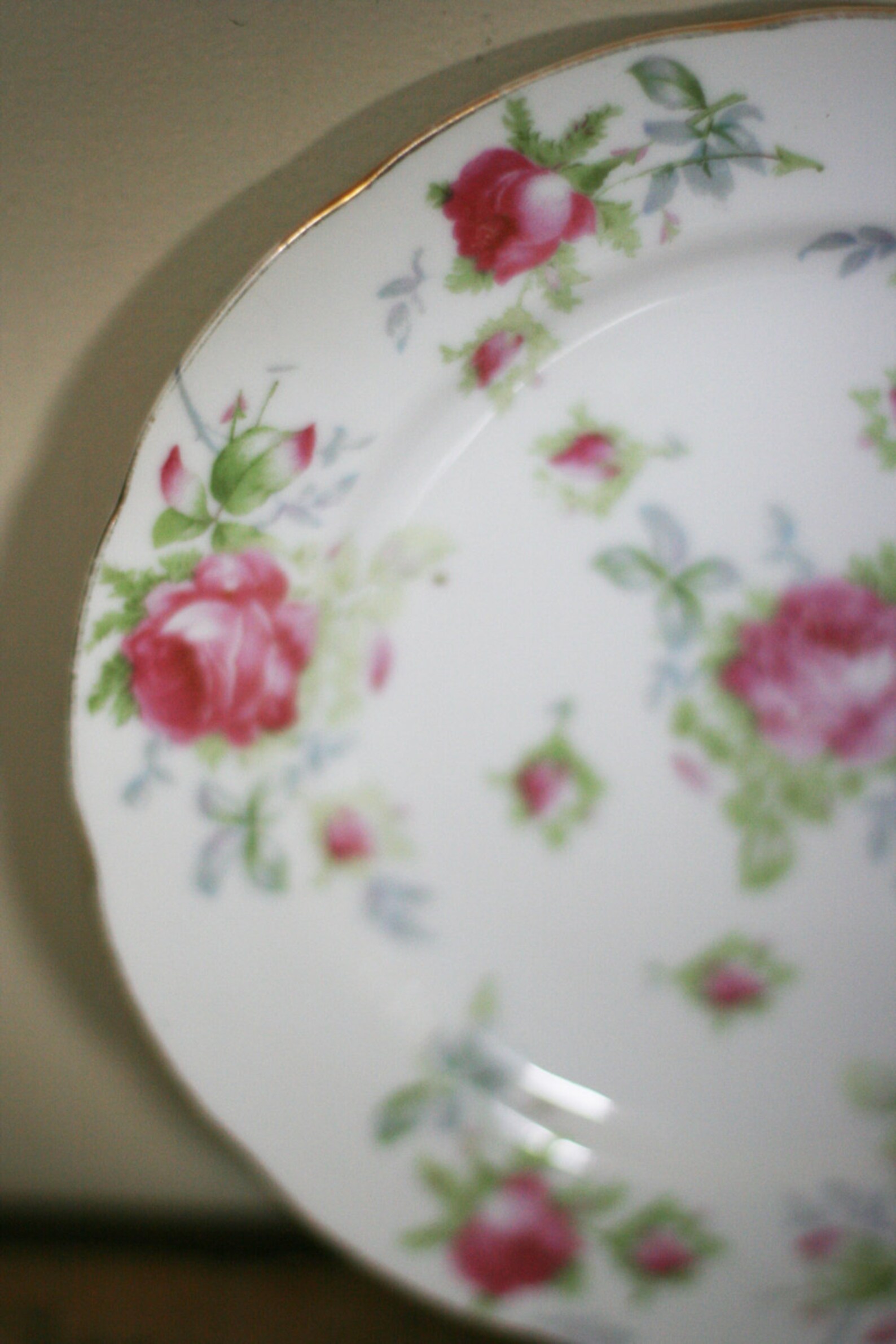 Vintage Lefton Hand Painted Rose Luncheon Plate With Scalloped Edge - Etsy