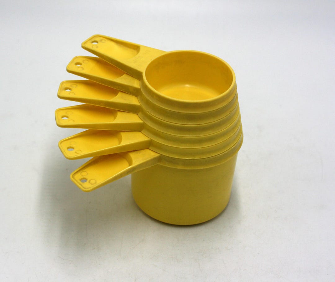 Vintage Tupperware Yellow Measuring Cups Set of Six - Etsy