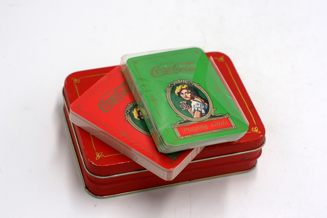 Vintage Coca Cola Card Decks in Metal Case 1980 - Etsy