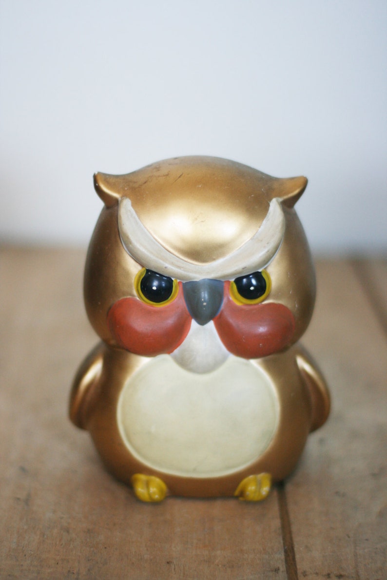 Vintage Ceramic Owl Bank - Etsy