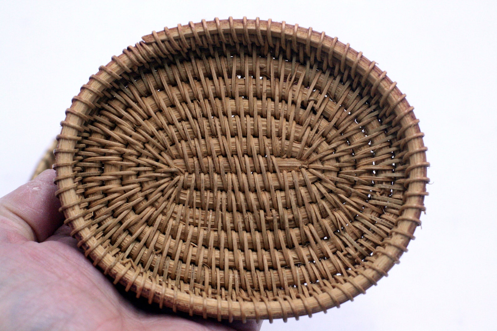 Vintage Handmade Basket With Lid - Etsy