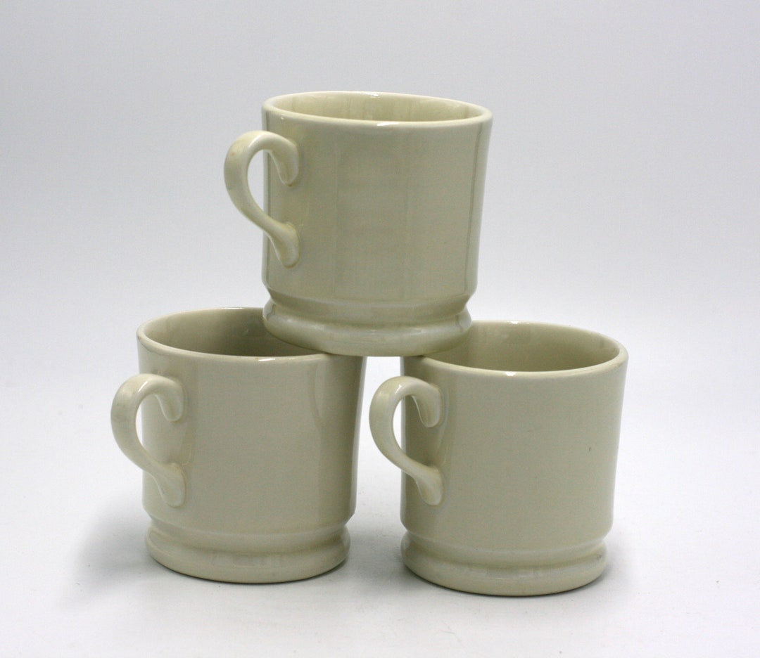 Vintage Hall Ceramic Coffee Mugs in Ivory/set of Three - Etsy