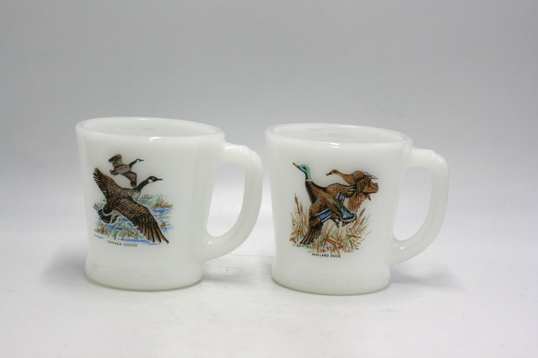 Vintage Fire King Mallard Duck and Canada Goose Coffee Mugs - Etsy