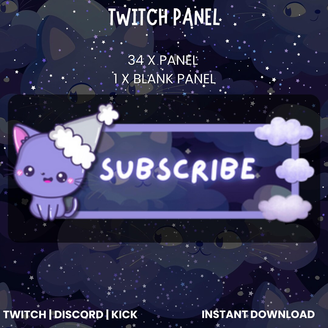 35 Cute Twitch Panel | Cute Cat Panel | Stream Panel | Twitch Stream ...