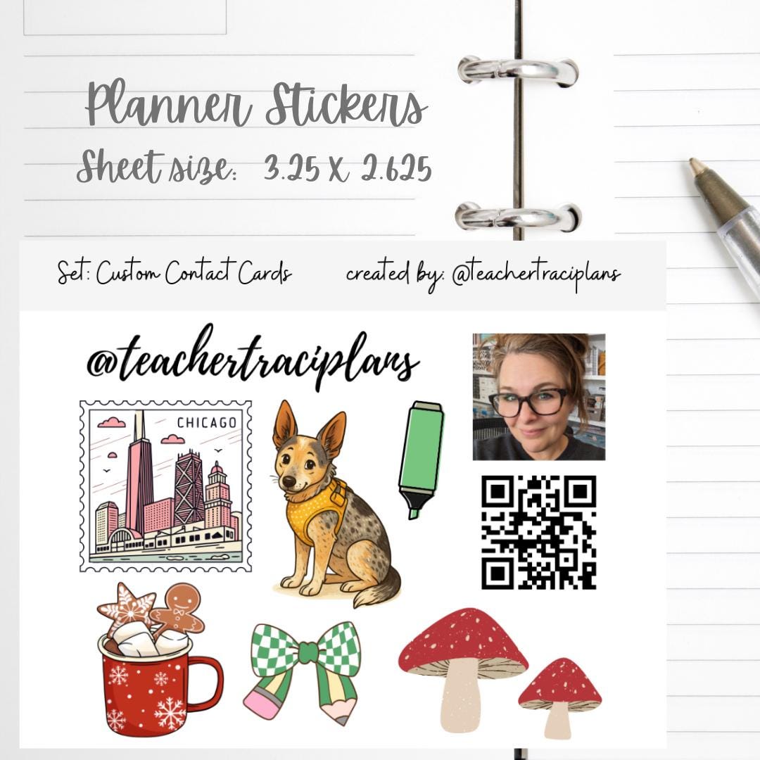 Planner Sticker Contact Card for Planner Conference Trade With Others ...