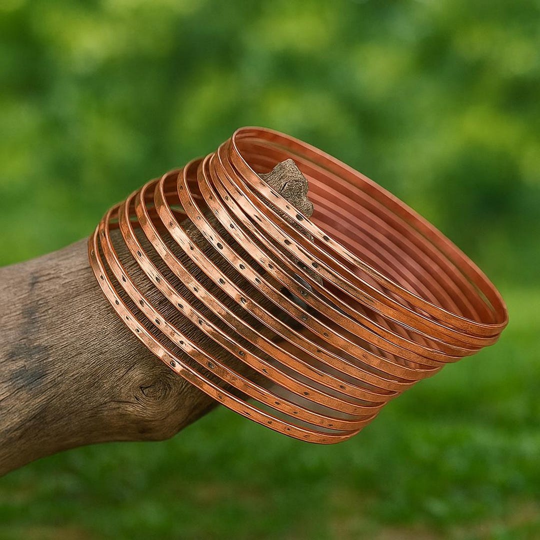 Handmade Pure Copper Bangle Set (10 Pcs) - Simple Copper Jewelry - Etsy