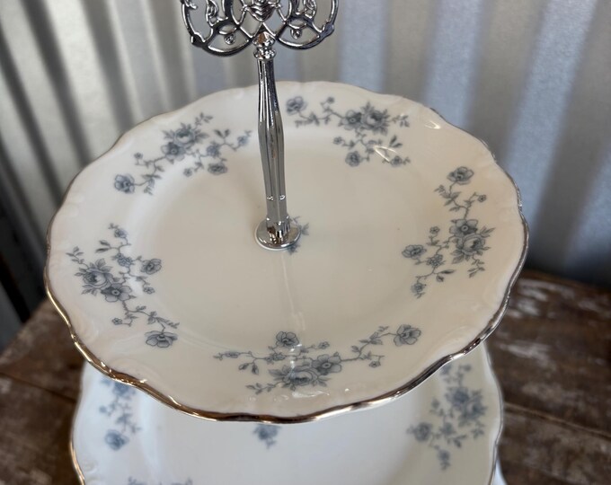 Blue Garland Johann Haviland 3-tier Dessert Stand, Bavaria Germany - Etsy
