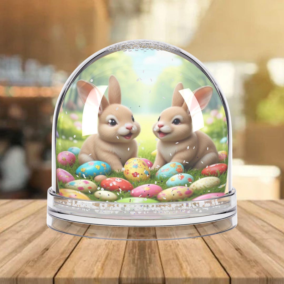 Easter Bunny Snow Globe, Spring Decor, Cute Animal Gift, Holiday ...