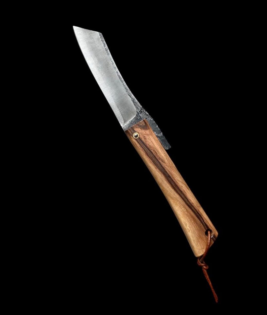 "higo" Type Knife With Full Olive Wood Handle - Etsy