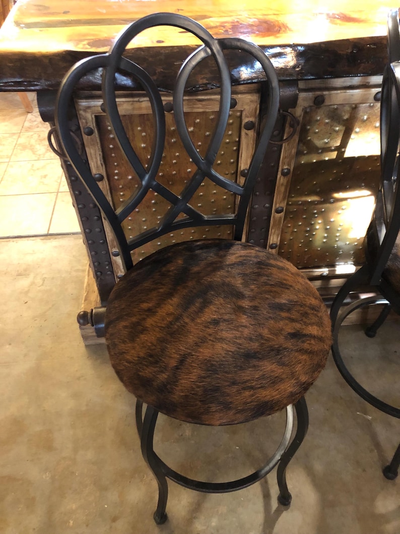 Metal Cowhide Barstools - Etsy