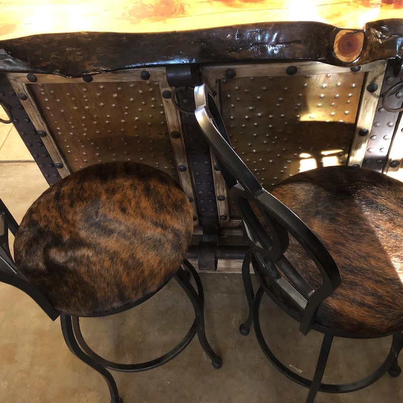 Cowhide Bar Stools - Etsy
