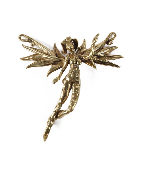 vintage bronze nude fairy - Gem