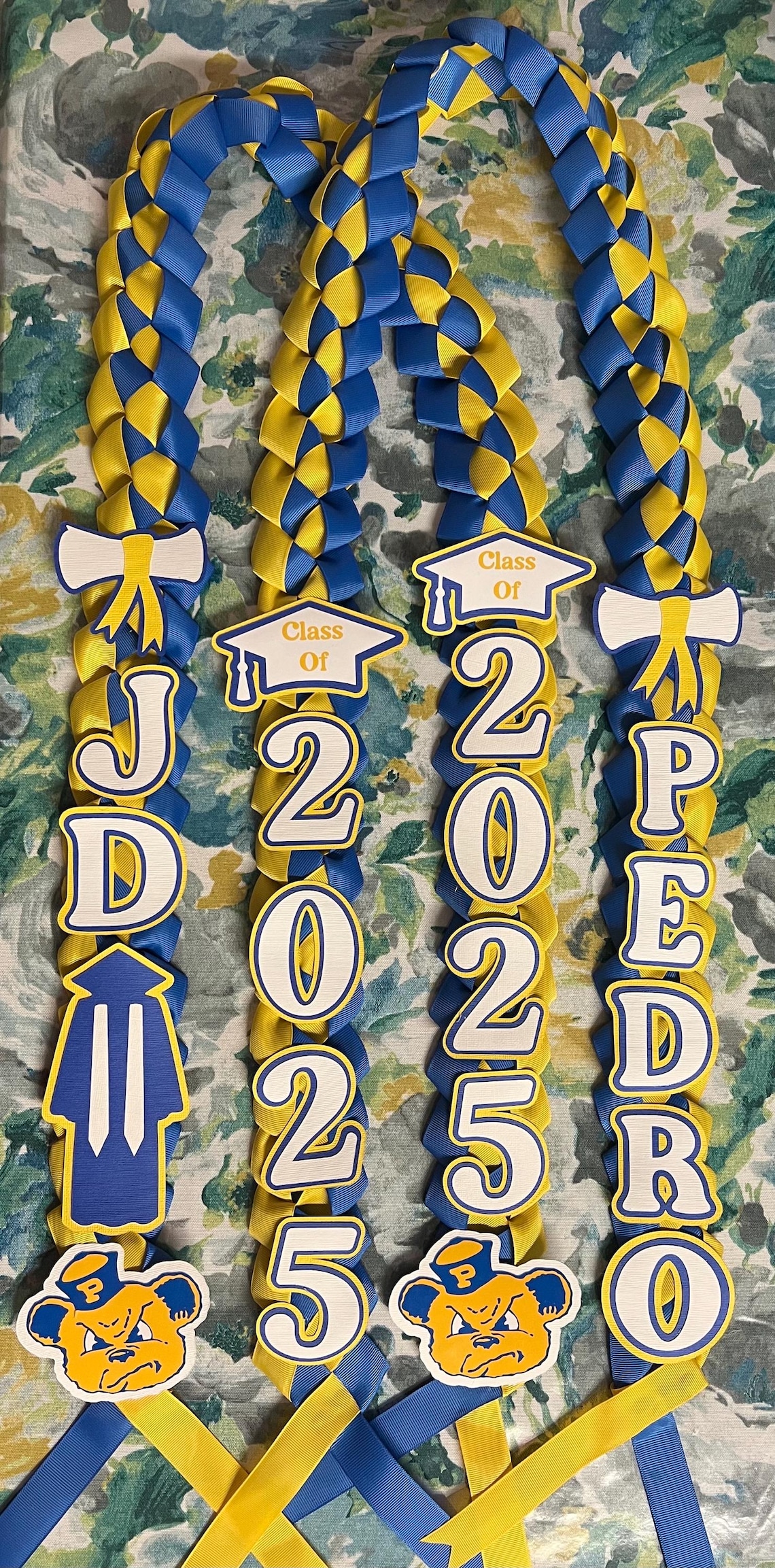 Custom Grad Lei Adult Kid Single Double Angel Wing Ribbon Braid Grad ...