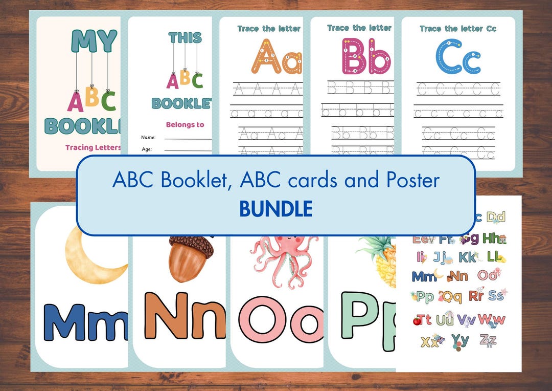 ABC Cards, ABC Booklet, Abc Print, Bundle, Set of Kids Educational ...