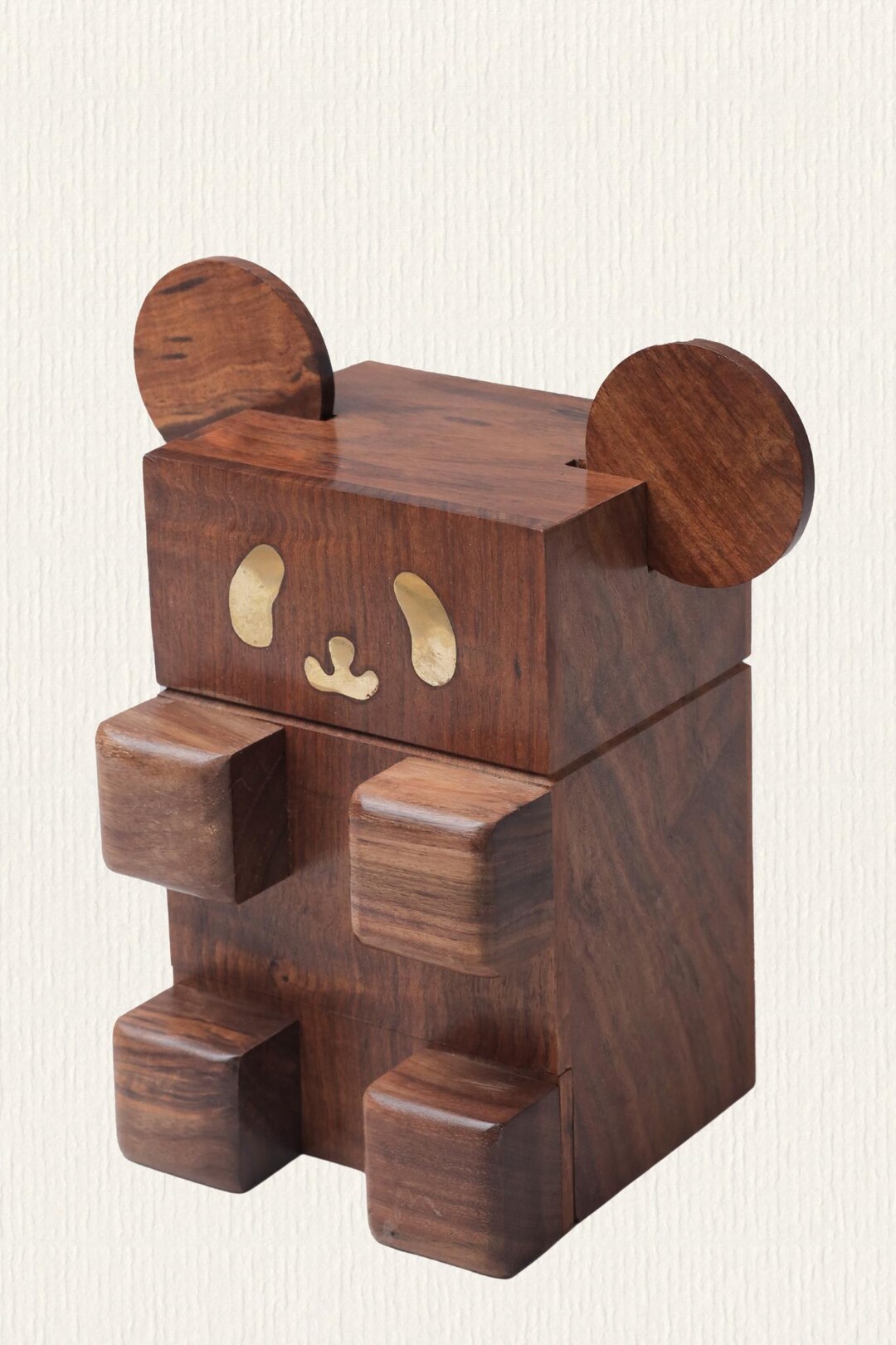 Cute Wooden Panda Piggy Bank, Unique Money Saving Box for Kids & Adults ...