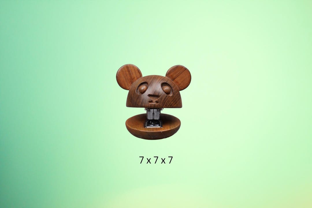 Cute Panda Shaped Wooden Stapler – Handmade Desktop Accessory for ...