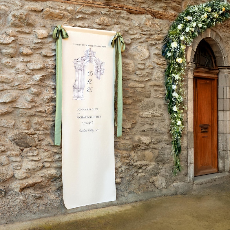 Custom Linen Wedding Welcome Banner: Rustic Boho Decor - Etsy