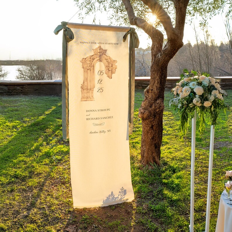 Linen Wedding Welcome Sign, Personalized Welcome Sign, Custom Ceremony ...