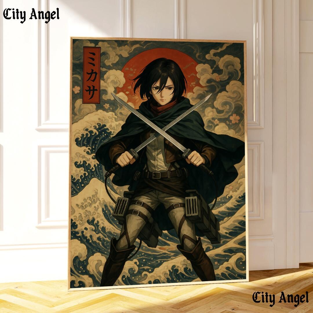 Mikasa Ackerman Print | Attack on Titan Poster | Anime Wall Art | Manga ...