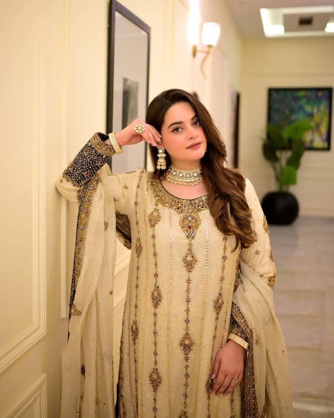 Elegant Embroidered Pakistani Suit for Women Traditional Wedding ...