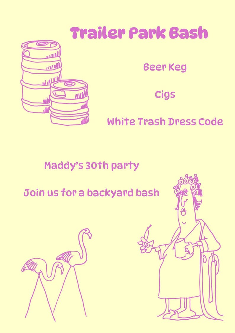 Trailer Trash Party Invitation - Etsy
