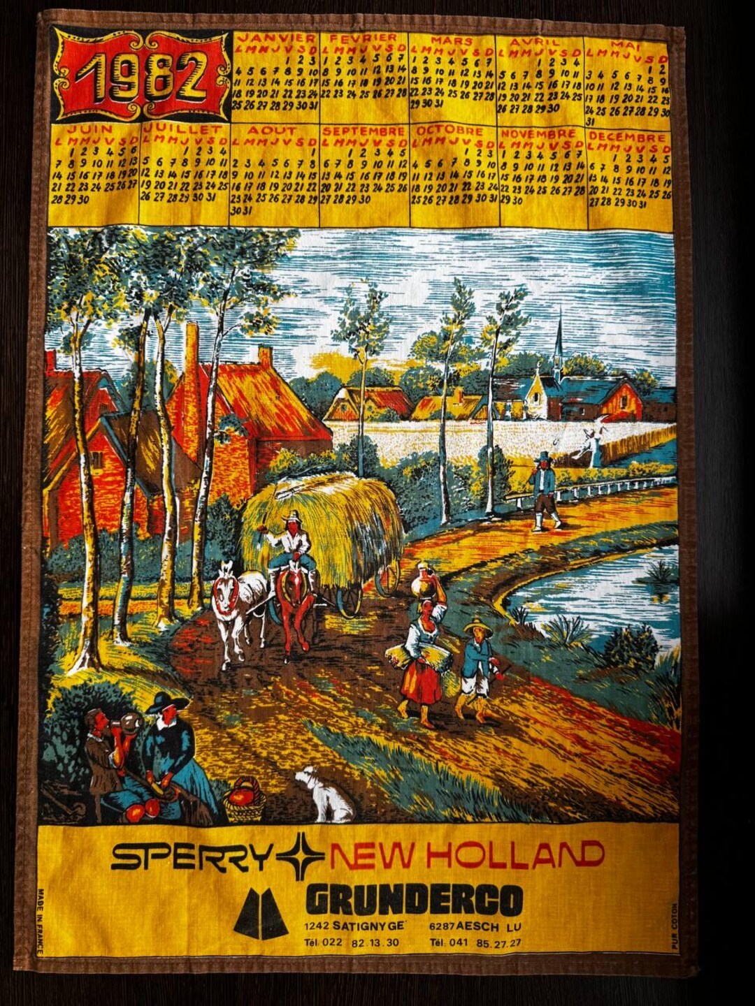 Vintage 1982 Calendar Tea Towel, French Kitchen Linen - Etsy