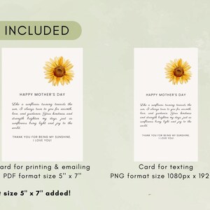 Printable Sunflower Mother’s Day Card, Floral, Happy Mother's Day ...