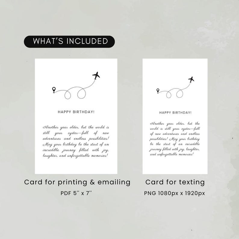 Printable Travel Card, Birthday Card, Happy Birthday, Card for Her ...