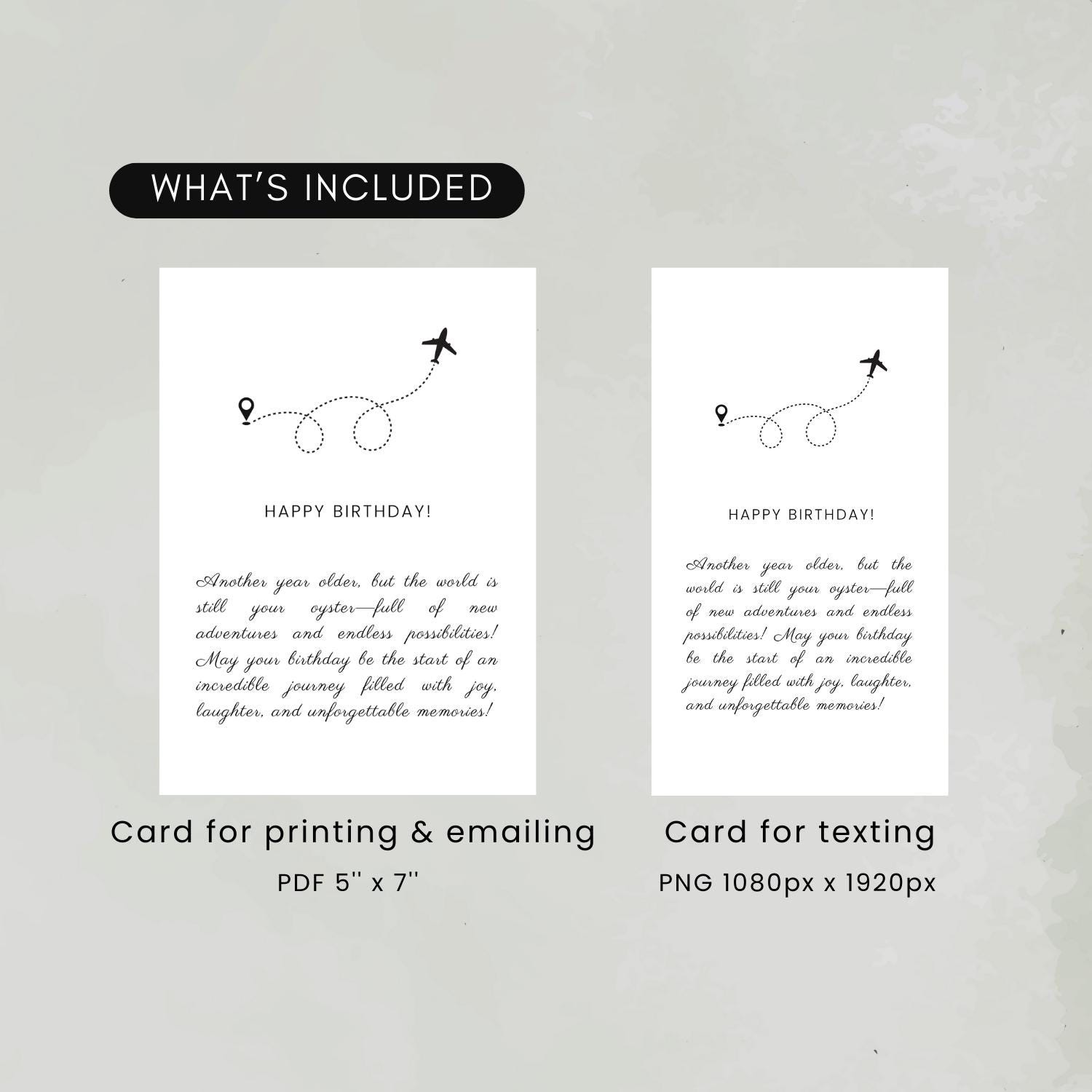 Printable Travel Card, Birthday Card, Happy Birthday, Card for Her ...