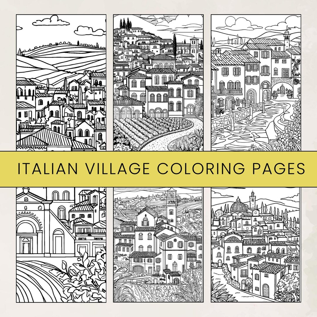Printable Adult Coloring Pages, Italy Coloring Pages, Italian Villages ...