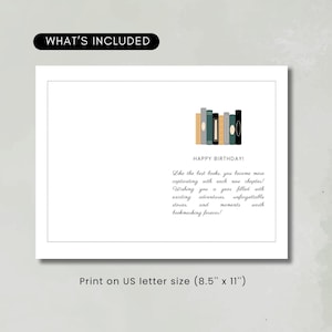 Book Lover Birthday Card: Literary Theme (printable PDF & PNG) - Etsy