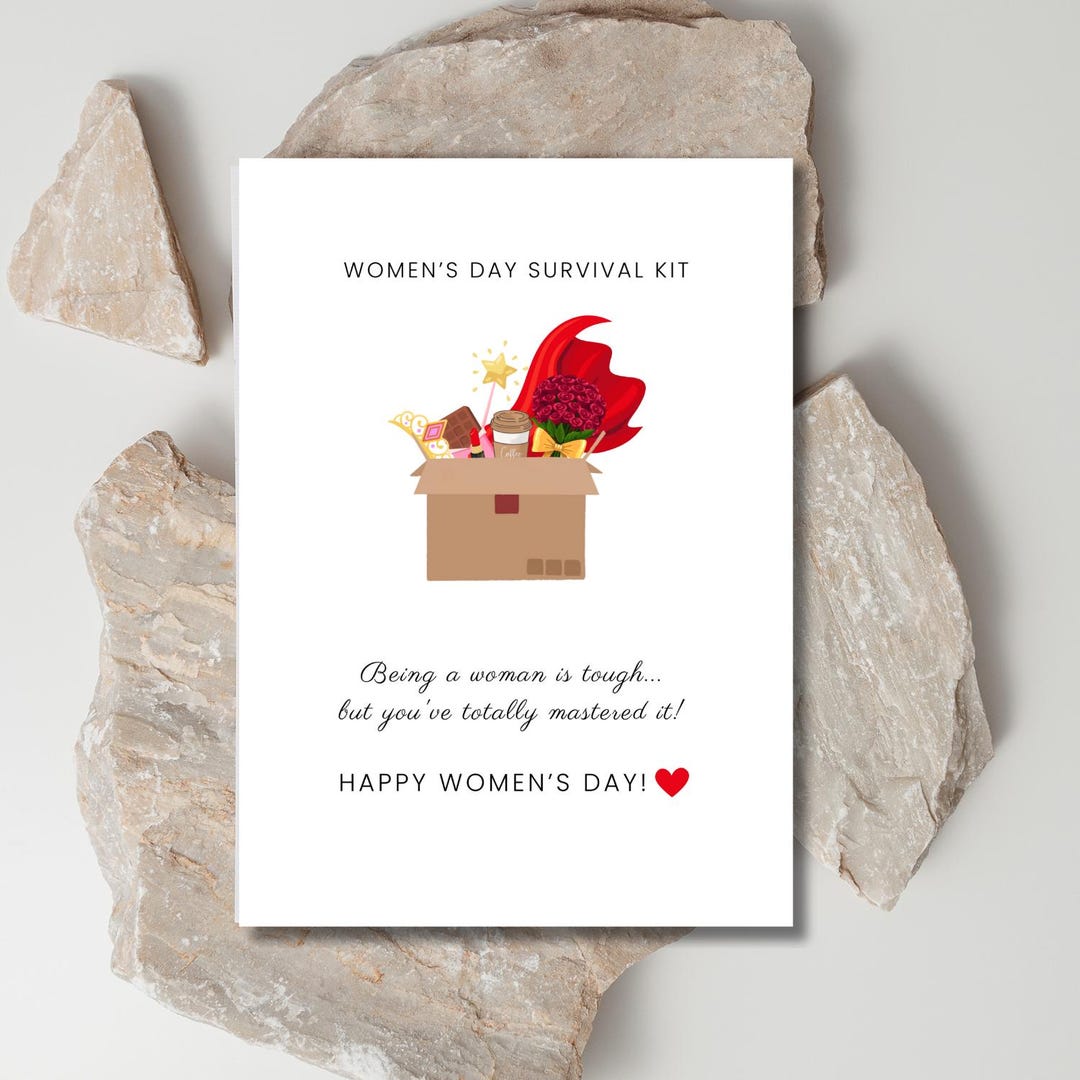 Printable Women's Day Card, Survival Kit, Happy Women's Day, Women ...