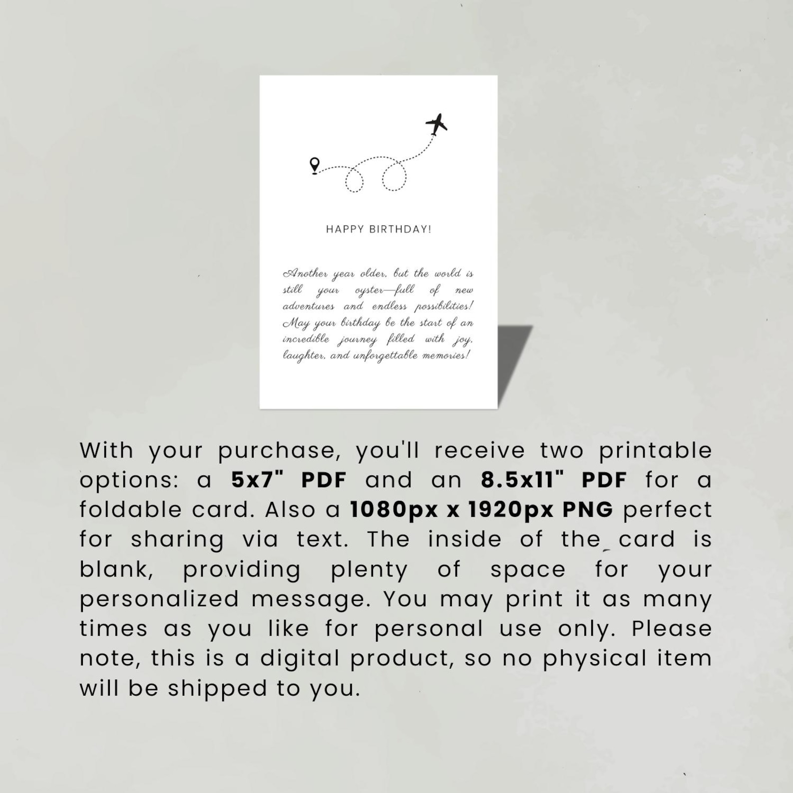 Printable Travel Card, Birthday Card, Happy Birthday, Card for Her ...