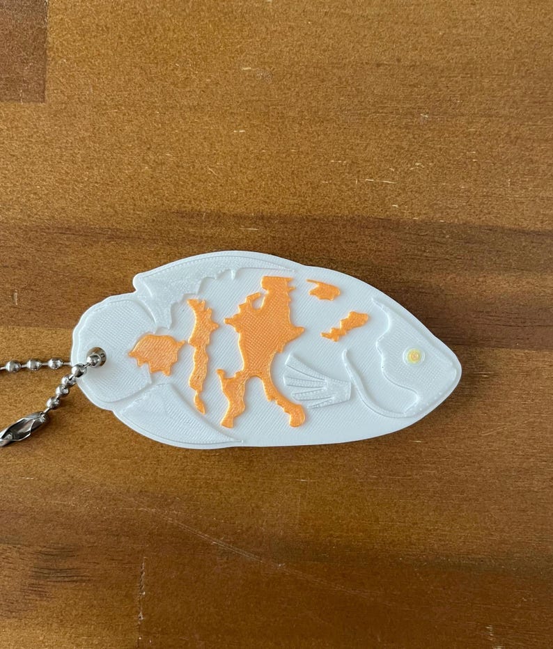 Albino Oscar Fish Keychain 3D Printed Aquarium Lover Gift Custom Oscar ...