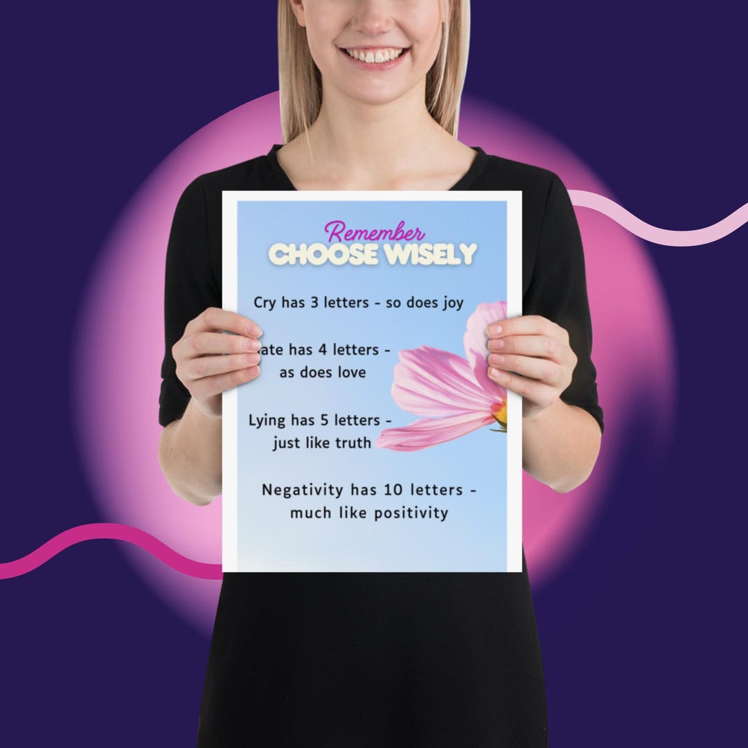 Choose Your Kind Words Poster, That Focuses on Thoughtful, Well Being ...