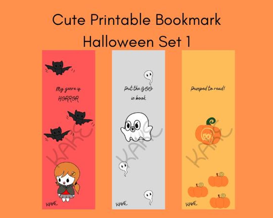 Halloween Bookmarks Set 1- Cute Printable Stationery - Etsy