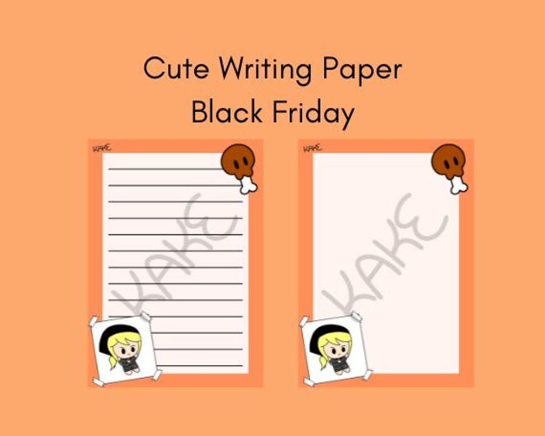 Black Friday Writing Paper- Cute Shopping List Set- Kawaii Digital ...