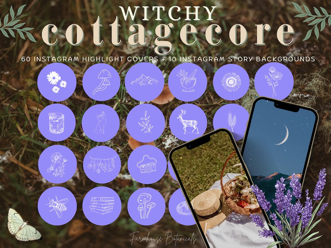 Cottagecore Witchy Instagram Highlight Covers & Story Backgrounds. Farm ...