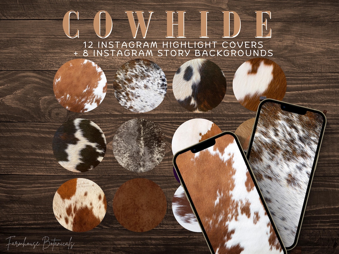Cowhide Western Instagram Highlight Covers & Story Backgrounds ...